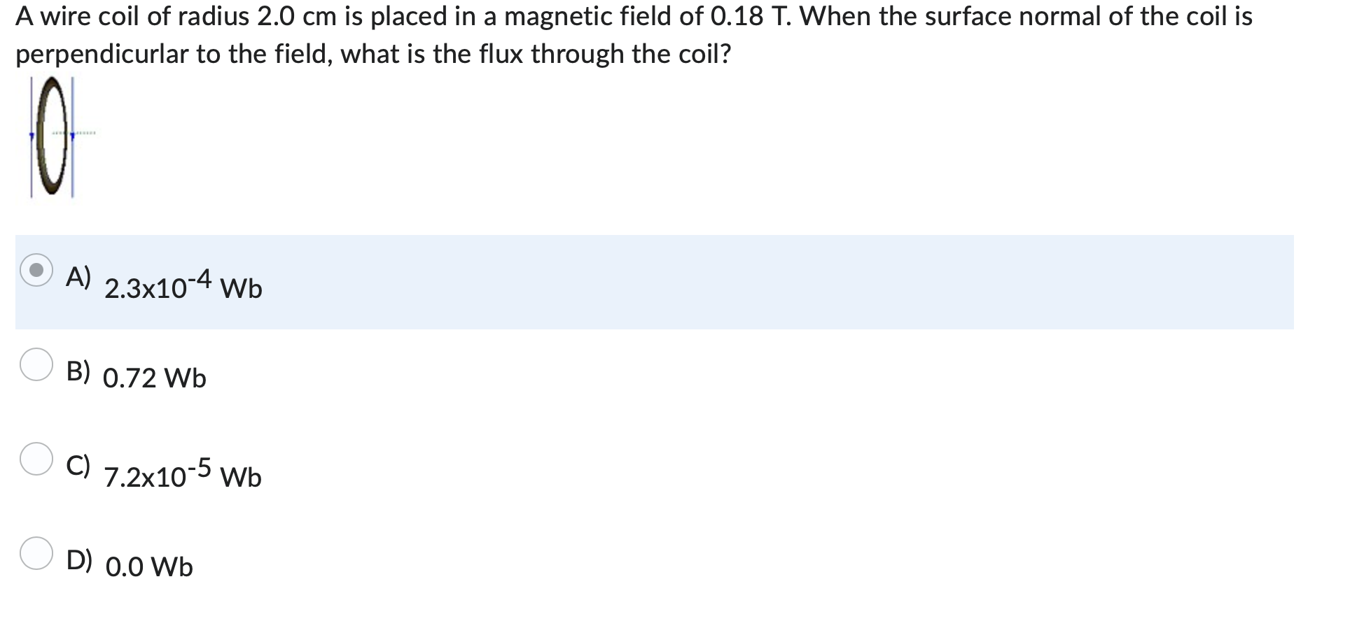 Solved A wire coil of radius 2.0 cm is placed in a magnetic | Chegg.com