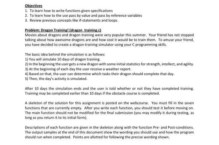 Solved Obiectives 1. To learn how to write functions given | Chegg.com