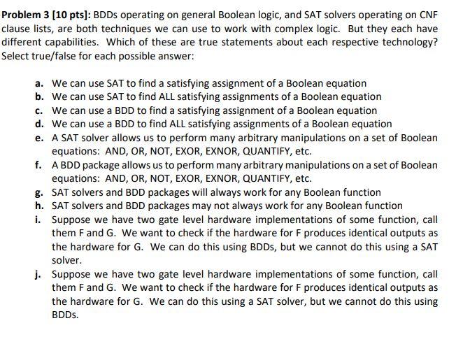 Solved Problem 3 [10 pts): BDDs operating on general Boolean | Chegg.com