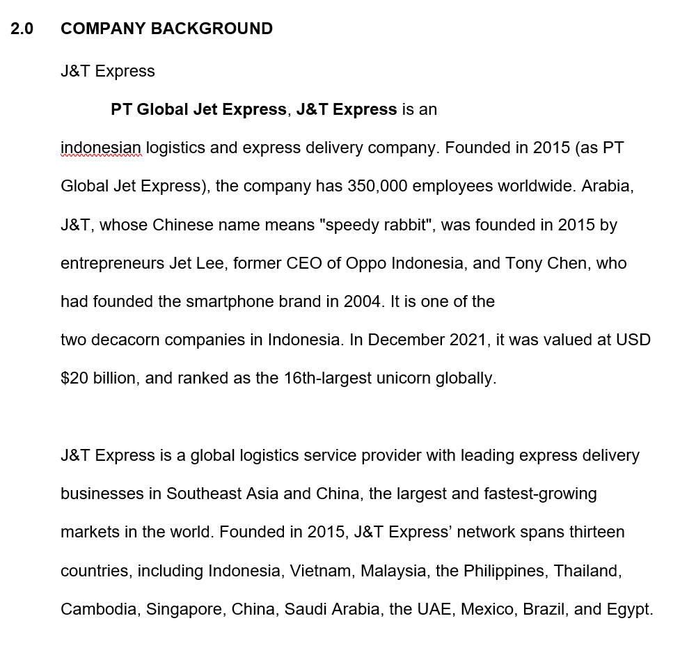 J\&T Express PT Global Jet Express, J\&T Express is | Chegg.com
