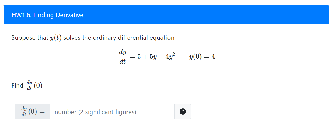 Solved Suppose That Y T Solves The Ordinary Differential