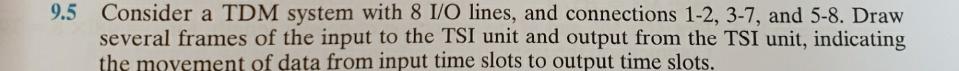 Solved Consider a TDM system with 8 I/O lines, and | Chegg.com