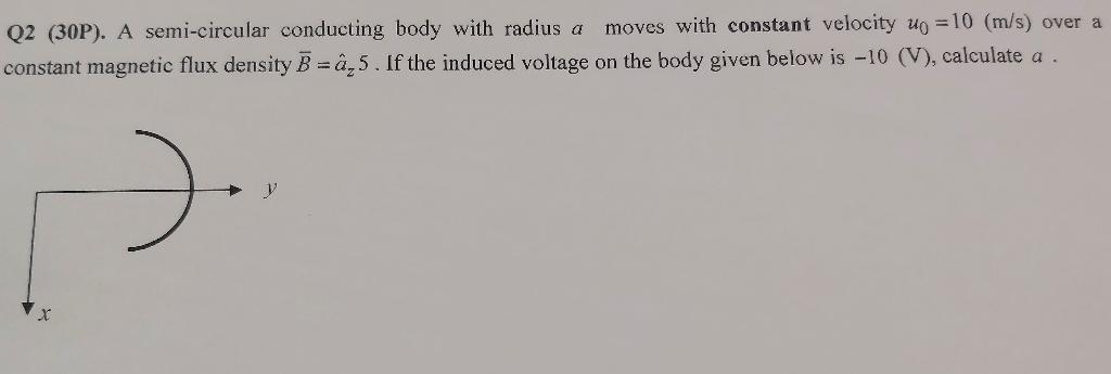 Solved Q2 (30P). A semi-circular conducting body with radius | Chegg.com