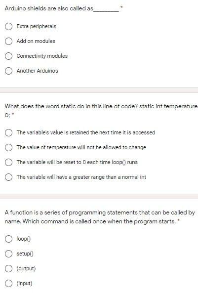 Solved Arduino shields are also called as Extra peripherals | Chegg.com