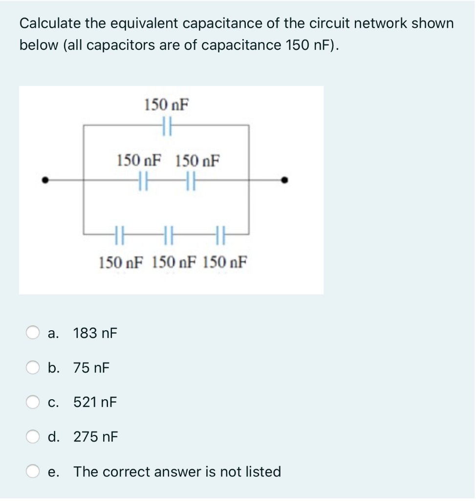 Solved Calculate the equivalent capacitance of the circuit | Chegg.com