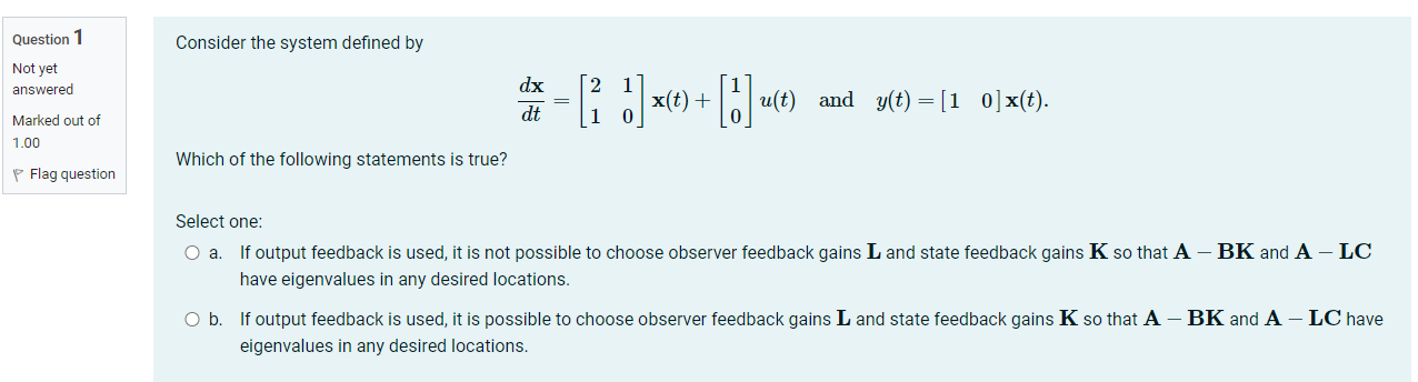 Solved Consider the system defined by | Chegg.com