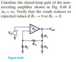 Solved Calculate the closed-loop gain of the noninverting | Chegg.com