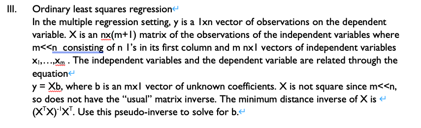 Ordinary least squares regression In the multiple | Chegg.com