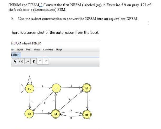 Solved [NFSM and DFSM_ Convert the first NFSM (labeled (a)) | Chegg.com