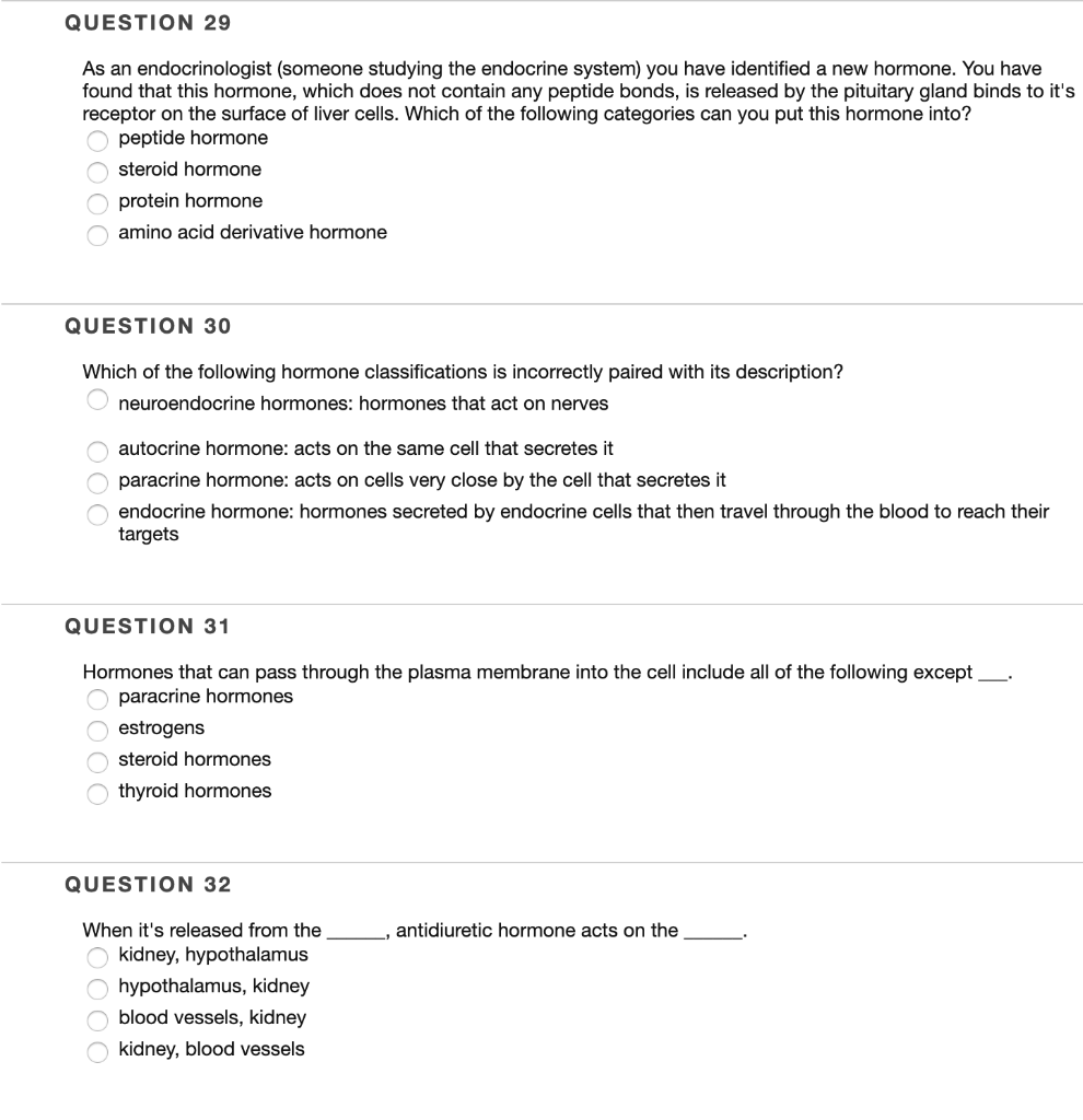 Solved QUESTION 29 As an endocrinologist (someone studying | Chegg.com