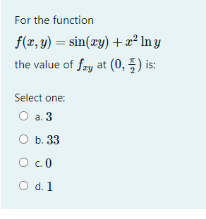 Solved For the function: : f(x, y, z) = x2 + xyz + 2 the | Chegg.com