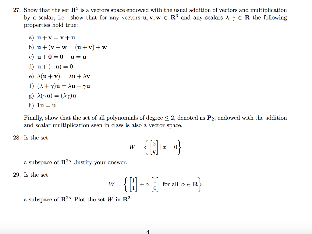 Solved 27. Show that the set RP is a vectors space endowed | Chegg.com