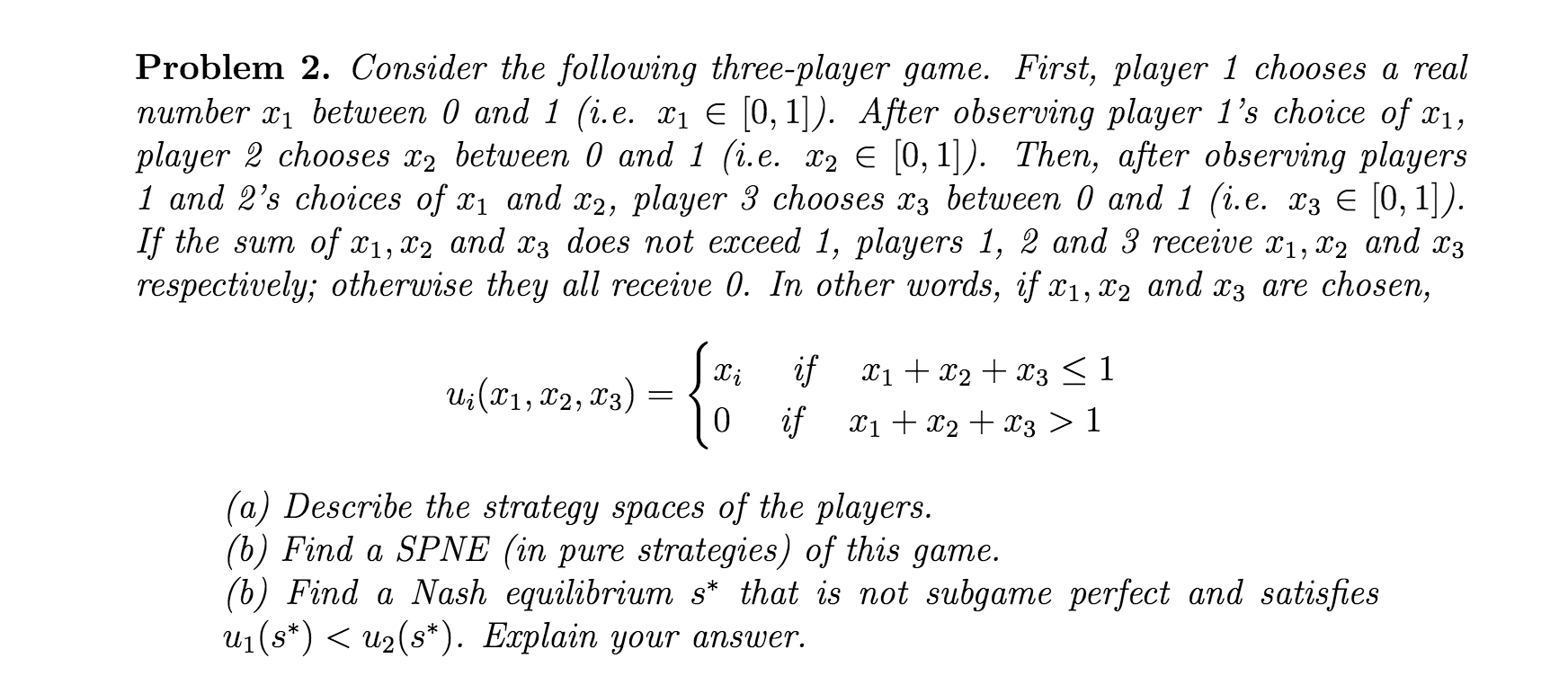 Solved Problem 2. Consider the following three-player game. | Chegg.com