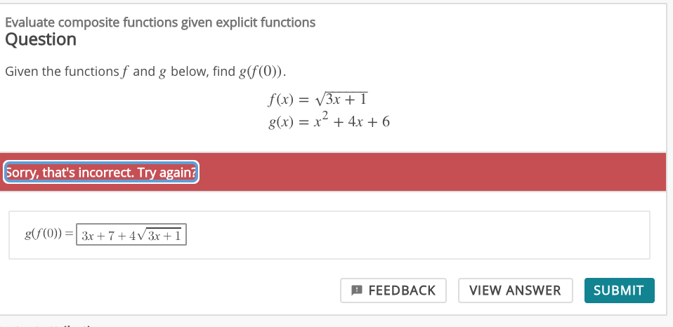 Solved Evaluate composite functions given explicit functions | Chegg.com