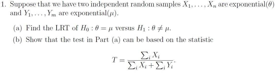 1. Suppose that we have two independent random | Chegg.com