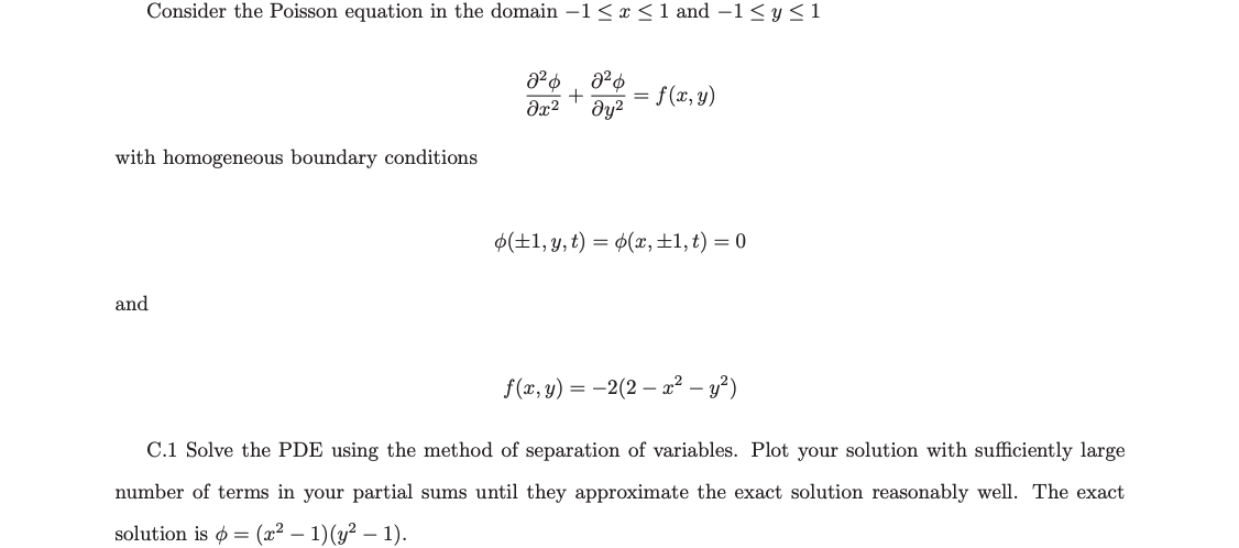 Consider the Poisson equation in the domain -1 ≤ x ≤ | Chegg.com