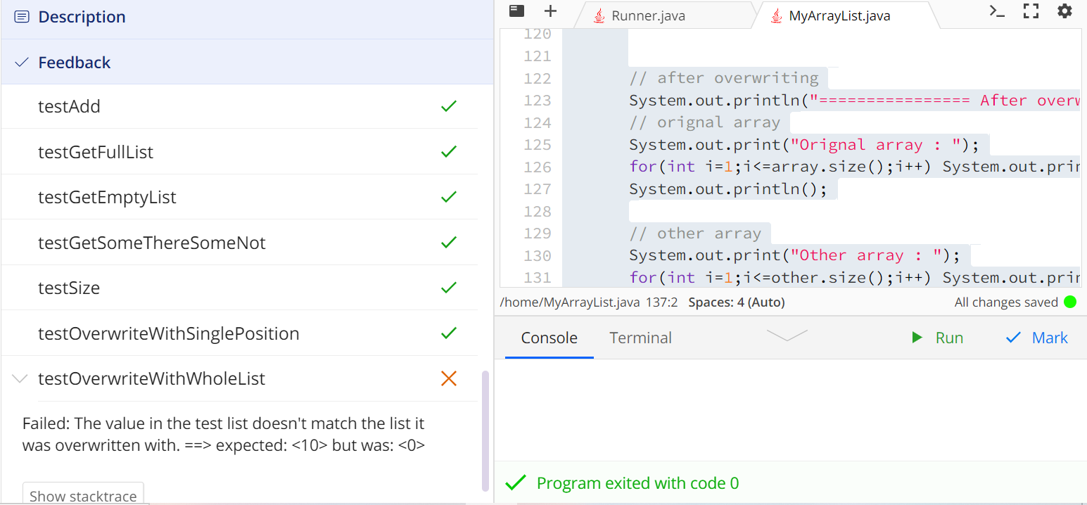 Solved My ArrayList Question-I have done my code below The | Chegg.com