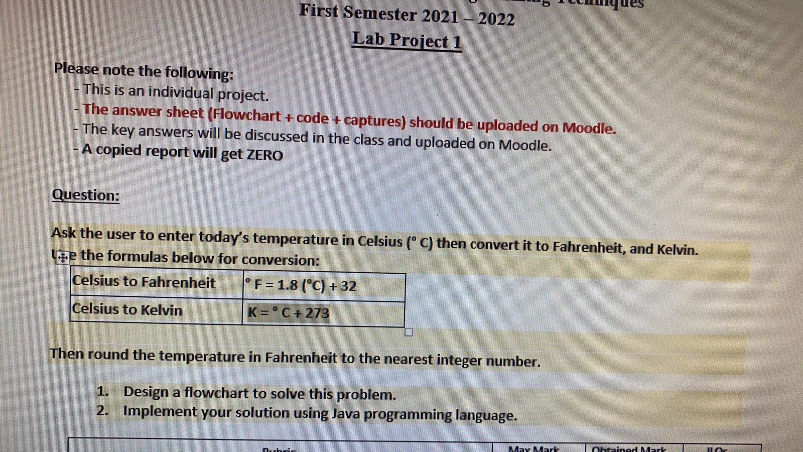 Solved First Semester 2021 – 2022 Lab Project 1 Please note | Chegg.com