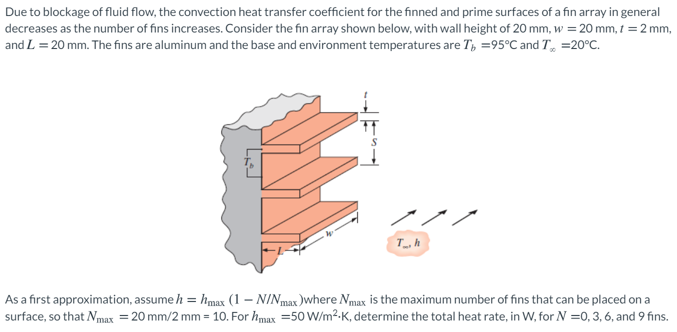 Solved Due to blockage of fluid flow, the convection heat | Chegg.com