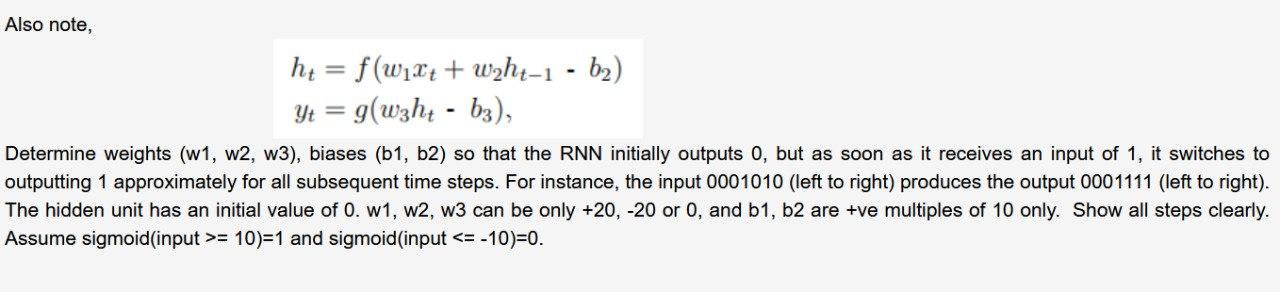 A. Design a single hidden layer recurrent neural | Chegg.com