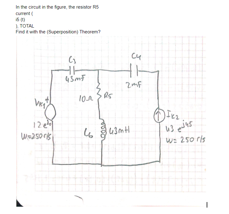 Solved In the circuit in the figure, the resistor R5 current | Chegg.com