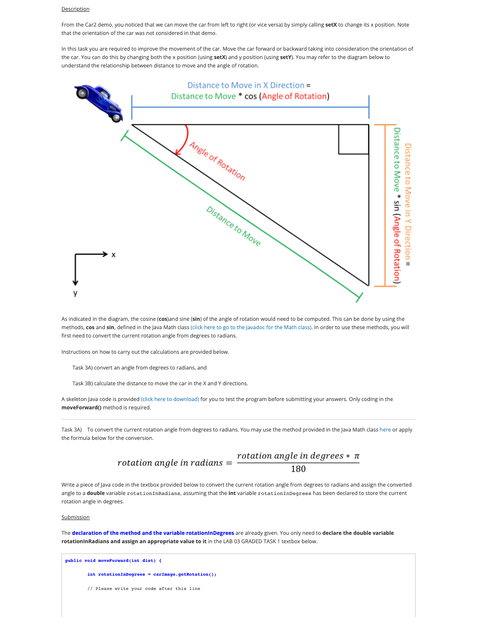 Solved Description From the Car2 demo, you noticed that we | Chegg.com