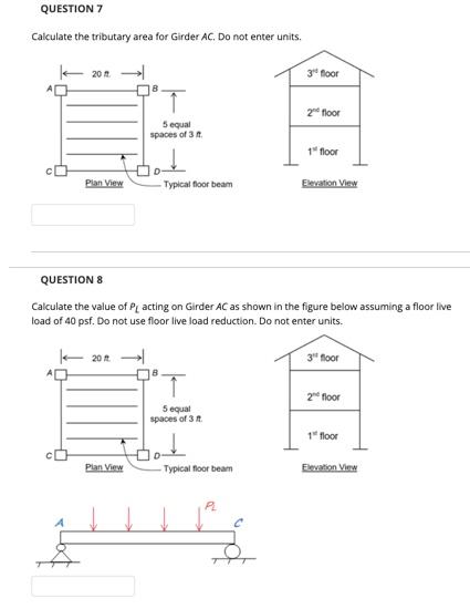 Solved QUESTION 7 Calculate the tributary area for Girder | Chegg.com