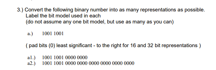 A 'bit model' is binary number in a set number of | Chegg.com