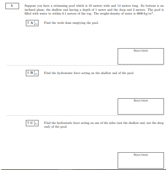 Solved 5 Suppose you have a swimming pool which is 10 meters | Chegg.com