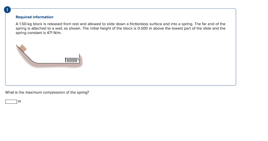 Solved Required information A 1.50-kg block is released from | Chegg.com