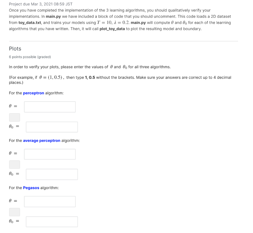 Project due Mar 3, 2021 08:59 JST Once you have | Chegg.com