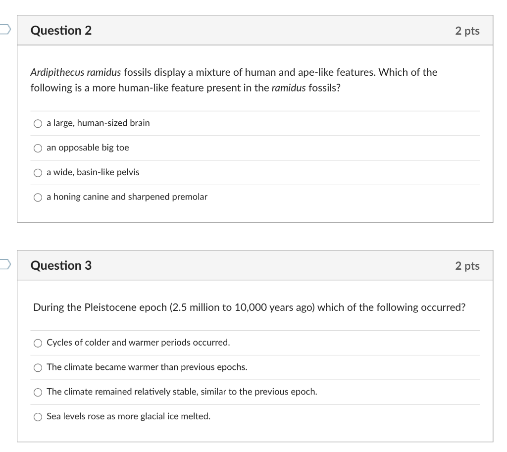 Solved Ardipithecus ramidus fossils display a mixture of | Chegg.com