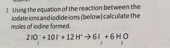 3. Using the equation of the reaction between the | Chegg.com