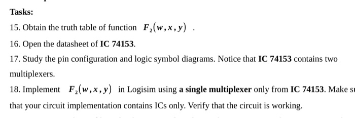 Tasks: 15. Obtain the truth table of function | Chegg.com