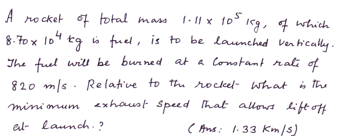 Solved A rocket of ﻿total mass 1.11×105kg, of | Chegg.com