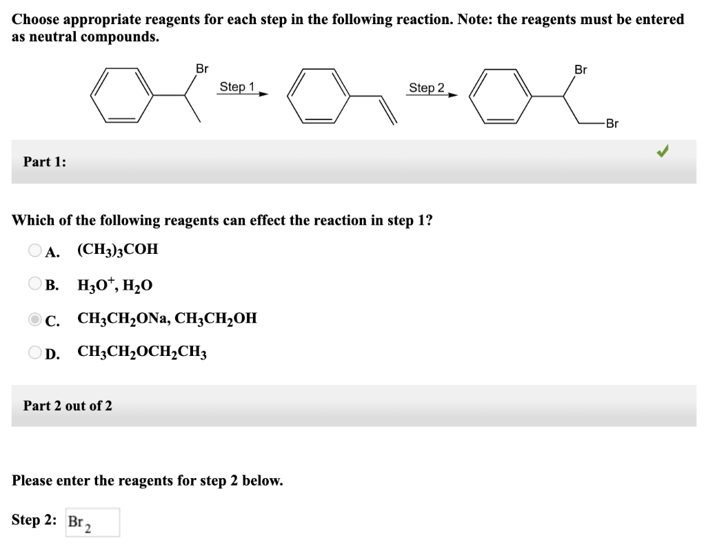Solved Choose appropriate reagents for each step in the | Chegg.com