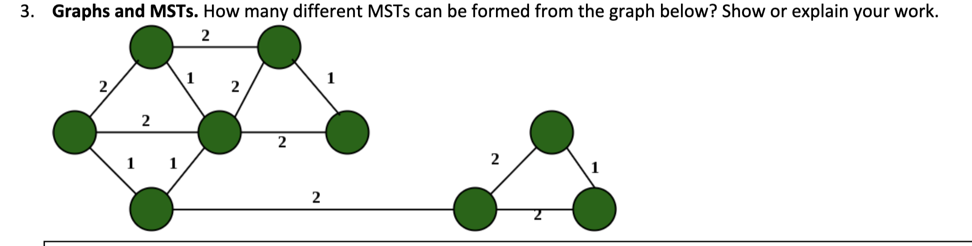 Solved 3. Graphs and MSTs. How many different MSTs can be | Chegg.com
