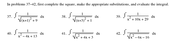 Solved In problems 37-42, first complete the square, make | Chegg.com