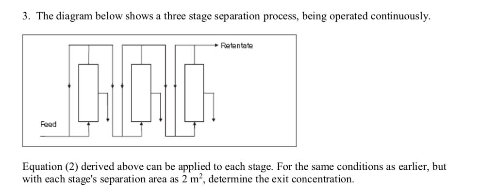 3. The diagram below shows a three stage separation | Chegg.com