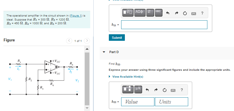 Solved The operational amplifier in the circuit shown in | Chegg.com