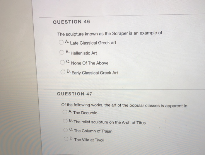 Solved QUESTION 46 The sculpture known as the Scraper is an | Chegg.com
