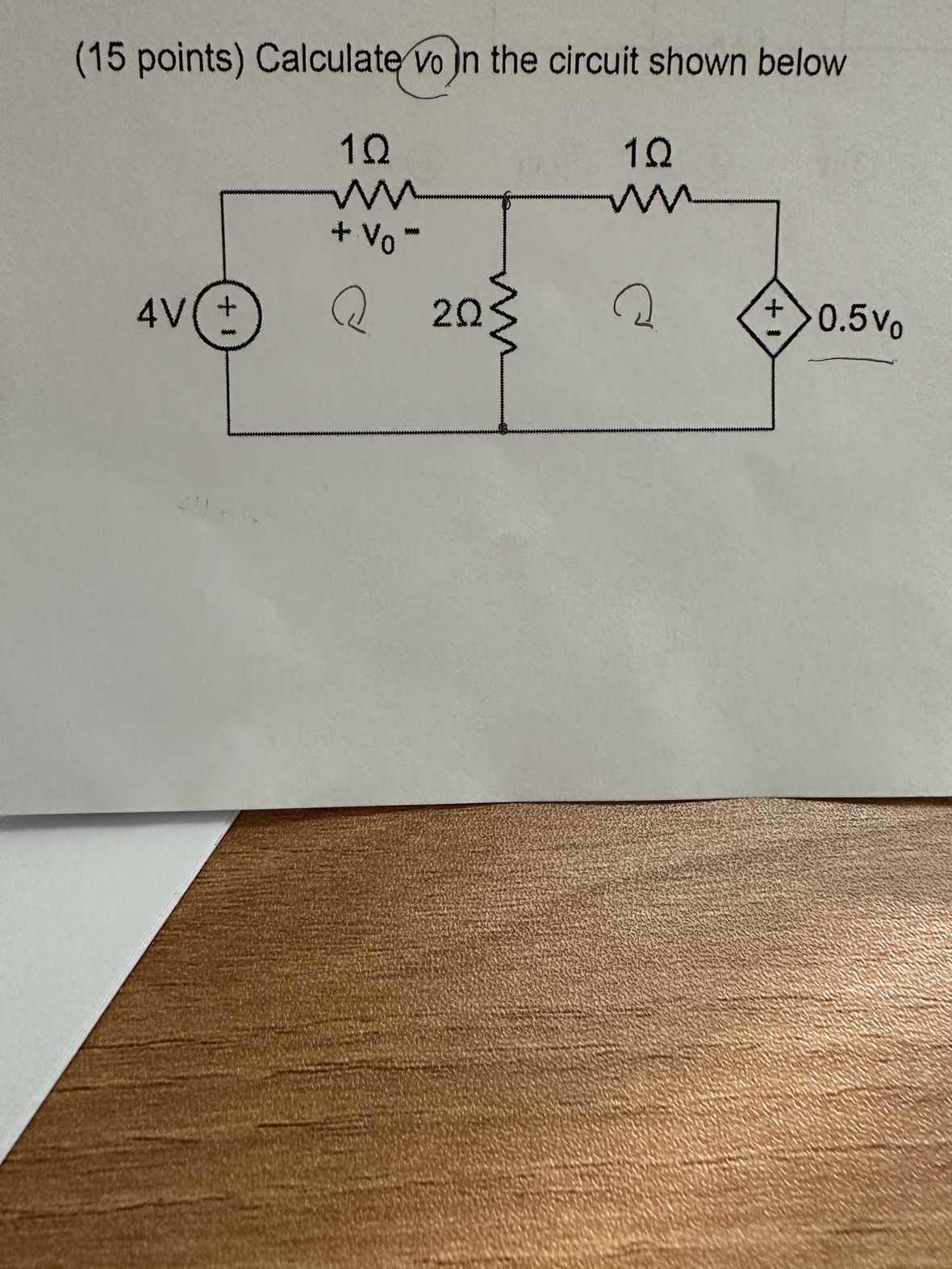 Solved (15 points) Calculate V0 ) the circuit shown below | Chegg.com