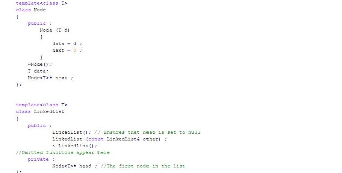 template class Node publie: Node (d) data-d next = 0; | Chegg.com