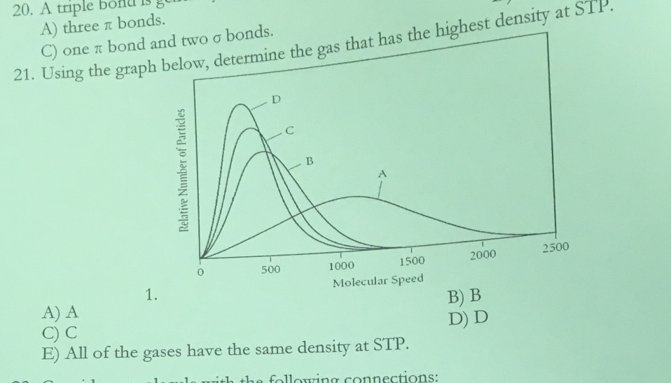 Solved 20. A triple boid is g A) three T bonds. C) one bond | Chegg.com