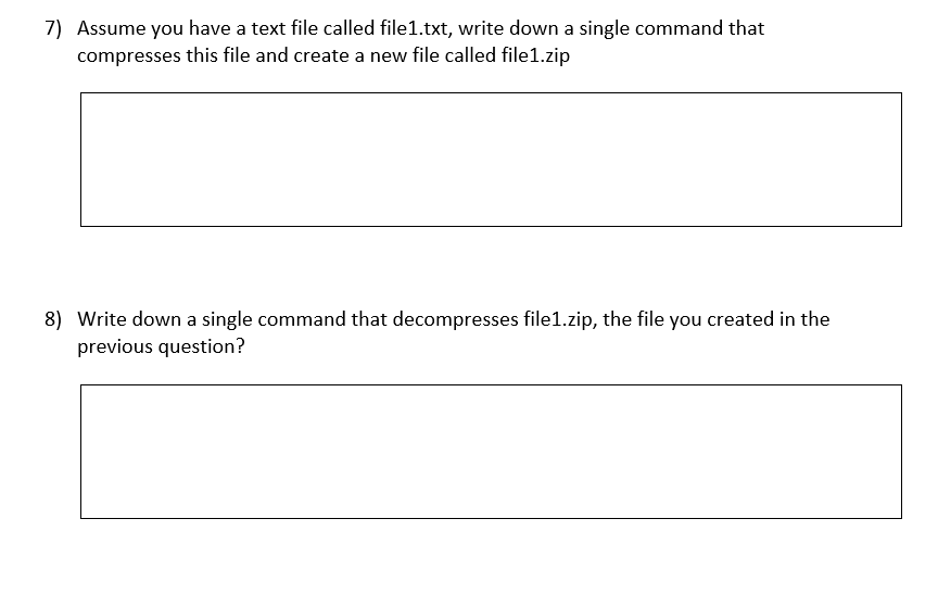 Solved 7) Assume you have a text file called file1.txt, | Chegg.com