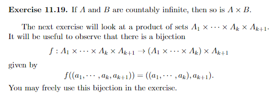 Solved Exercise 11.19. If A and B are countably infinite, | Chegg.com