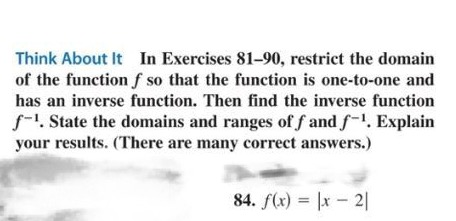 Solved Think About It In Exercises 81-90, restrict the | Chegg.com