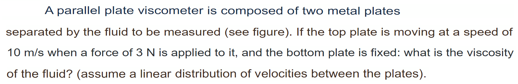 Solved A parallel plate viscometer is composed of two metal | Chegg.com