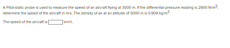 Solved A Pitot-static probe is used to measure the speed of | Chegg.com