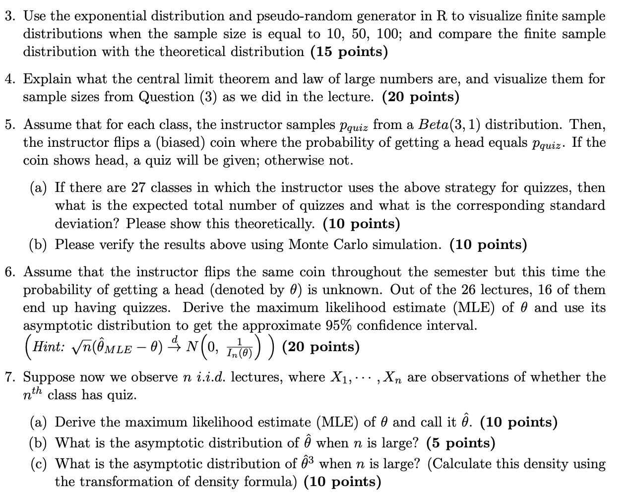 Solved 3. Use the exponential distribution and pseudo-random | Chegg.com